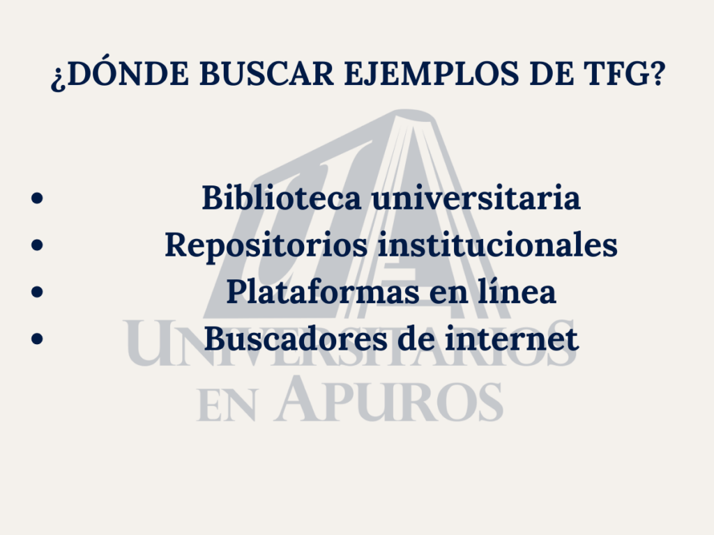 TFG ejemplos: dónde buscarlos para empezar con tu TFG